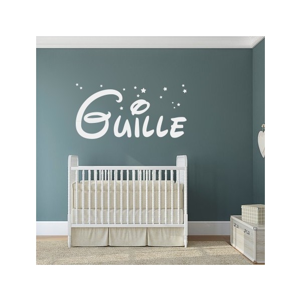 Vinilos infantiles con nombre Guille con estrellas y letra tipo Disney
