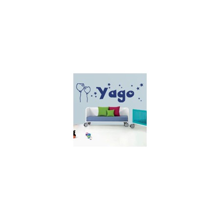 Vinilos decorativos infantiles personalizados con nombre Yago