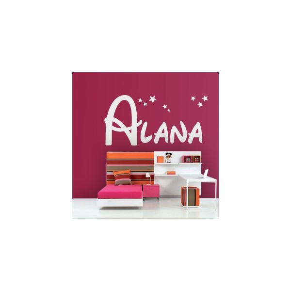 Vinilos decorativos con nombre Alana para paredes infantiles
